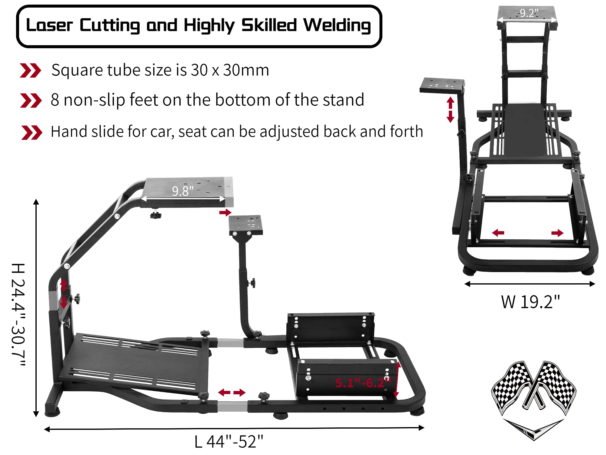 Marada G29 Compact Racing Simulator Stand Tilt-Adjustable Fits for G29 G920 G923 T300RS T150,Cozier Sim Steering Wheel Stand,Wheel, Pedals & Seat Not Included