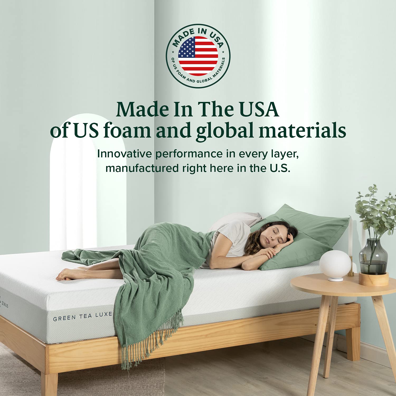 ZINUS 10 Inch Green Tea Luxe Memory Foam Mattress, Full, Pressure Relieving, CertiPUR-US Certified, Mattress in A Box, All-New, Made in USA