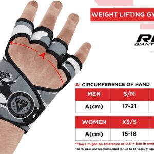 RDX Weight Lifting Gloves Grips, Gym Fitness Workout, Anti Slip Ventilated Open Back Gripper, Strength Training HIIT Exercise Deadlift, Men Women Cycling Rowing Climbing Hanging Pull Ups Gymnastics