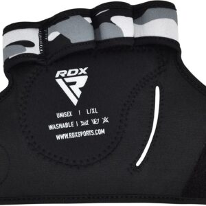 RDX Weight Lifting Gloves Grips, Gym Fitness Workout, Anti Slip Ventilated Open Back Gripper, Strength Training HIIT Exercise Deadlift, Men Women Cycling Rowing Climbing Hanging Pull Ups Gymnastics