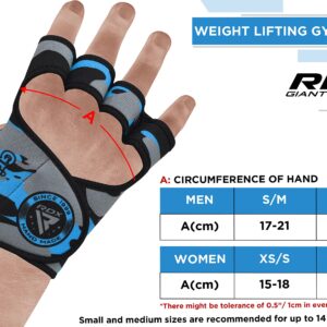 RDX Weight Lifting Gloves Grips, Gym Fitness Workout, Anti Slip Ventilated Open Back Gripper, Strength Training HIIT Exercise Deadlift, Men Women Cycling Rowing Climbing Hanging Pull Ups Gymnastics