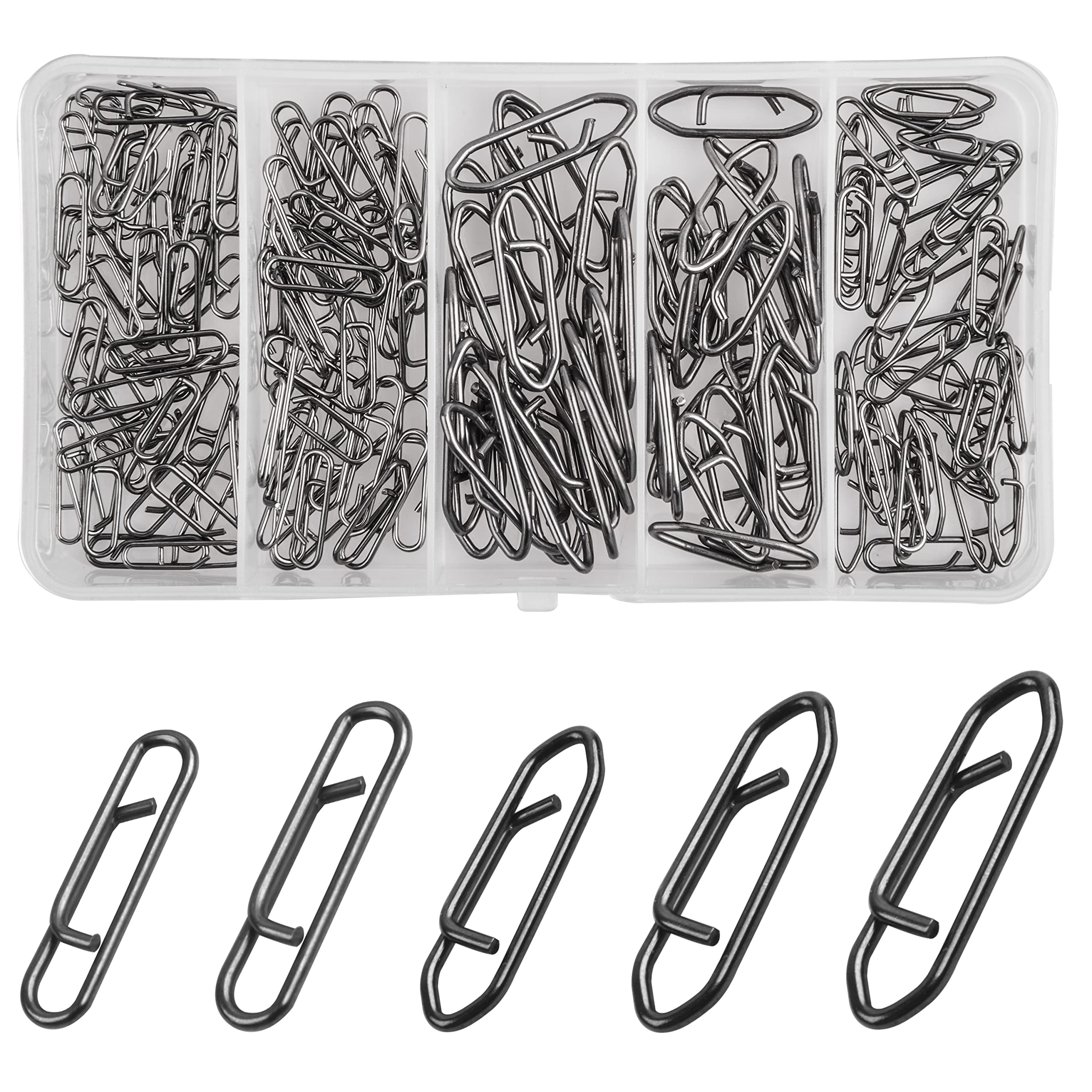 Power Clips High Strength Fishing Snaps Set, 100pcs Stainless Steel Connector Speed Clips for Quick and Easy Fishing Lure Attachement Saltwater