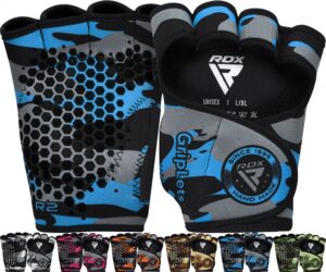 rdx weight lifting gloves grips, gym fitness workout, anti slip ventilated open back gripper, strength training hiit exercise deadlift, men women cycling rowing climbing hanging pull ups gymnastics