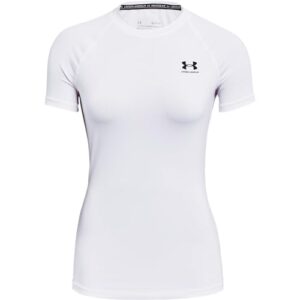 under armour women's heatgear compression short-sleeve t-shirt, white (100)/white, xx-large