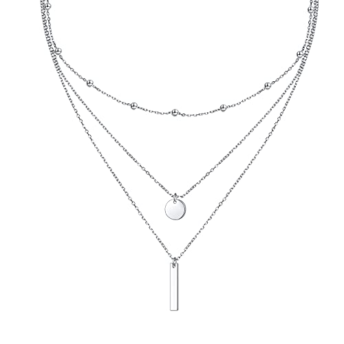 DAOCHONG S925 Sterling Silver Multilayer Layered Triple Long Chain Pendant Necklace for Women Jewelry Y-Necklace