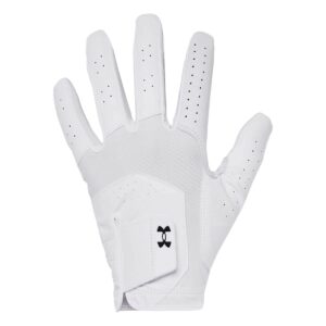 under armour men's iso-chill golf glove, white (100)/black, left hand medium large