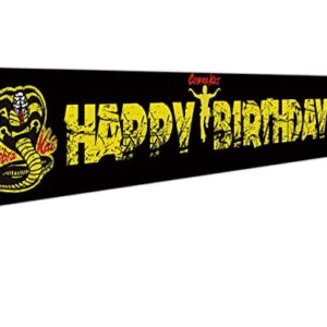 TUTA Large Cobra Kai Happy Birthday Banner | Cobra Kai Birthday Party Supplies Decorations | TV Show Cobra Kai Party Supplies - 9.8 x 1.6FT, Large (Pack of 1)