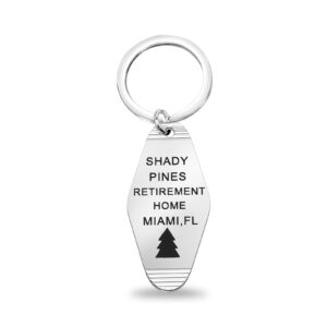 fotap shady pines key tag shady pines retirement home keychain thank you for being my friends fans gift (shady key)