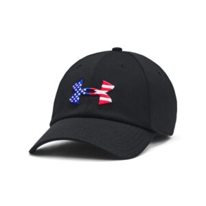 under armour men's freedom blitzing adjustible hat , black (001)/white, one size fits most