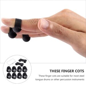 MILISTEN 10Pcs Steel Tongue Drum Finger Sleeves Silicone Drum Finger Pick Knocking Playing Finger Cover Drumstick Holder Storage Box for Percussion Instrument Handpan