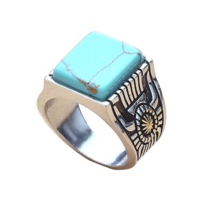 retro simulated turquoise statement ring uniquely stylish gothic hip hop punk promise gemstone cocktail ring party jewelry gifts for men women (9)