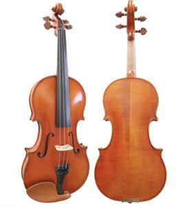 d z strad model 220 violin with dominant strings, bow, case, rosin and shoulder rest - open clear tone (4/4 - size)