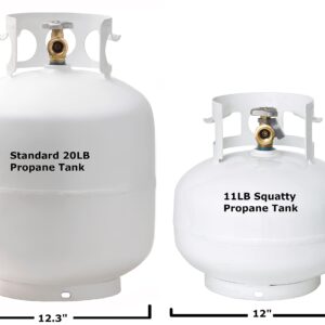 Flame King YSN11SQT 11 Pound Propane Tank Cylinder Squatty with Type 1 OPD Valve, White