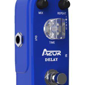 AZOR Pedal Power Adapter with Guitar Dealy Pedal, Vintage Analog Delay Guitar Effect Pedal with True Bypass Pedal, Vintage Analog Delay Guitar Effect Pedal with True Bypass