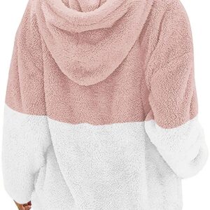 Haloumoning Girls Fuzzy Fleece Pullover Hoodies Sweatshirt Casual Loose Outwear Coat with Pockets 10-11 Years