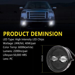 LED Fog Lights Bumper Driving Lamps Assembly Replacement for Ford F150 2006 2007 2008 2009 2010 2011 2012 2013 2014 F150