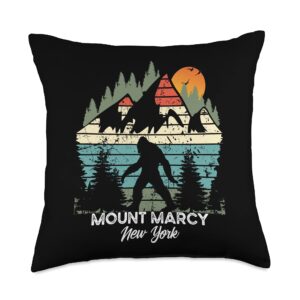 hiking mountain love mount marcy vintage mount marcy new york national park retro 80's throw pillow, 18x18, multicolor