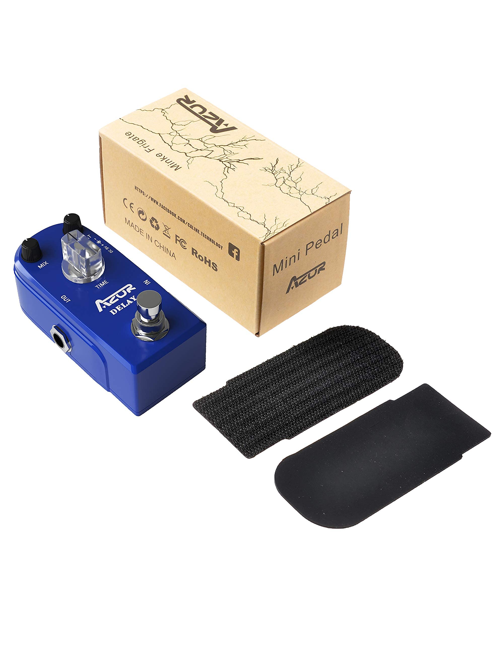 AZOR Pedal Power Adapter with Guitar Dealy Pedal, Vintage Analog Delay Guitar Effect Pedal with True Bypass Pedal, Vintage Analog Delay Guitar Effect Pedal with True Bypass