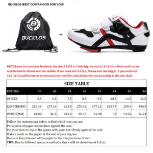 Road Biking Shoes with Cleats Fit for Peloton Bike Shoes Mesh Cycling Shoes Men Compatible with Look Delta SPD/SPD-SL Spin Sneakers Indoor Outdoor Black