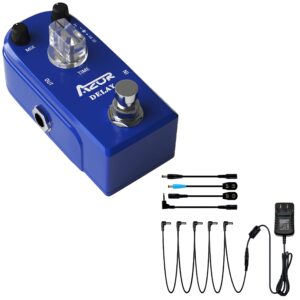 azor pedal power adapter with guitar dealy pedal, vintage analog delay guitar effect pedal with true bypass pedal, vintage analog delay guitar effect pedal with true bypass