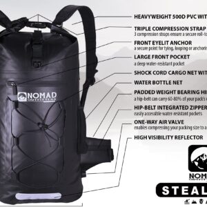 Grehge Nomad Outfitters | STEALTH 30L - Heavy Duty Waterproof Roll-Top Dry Ba