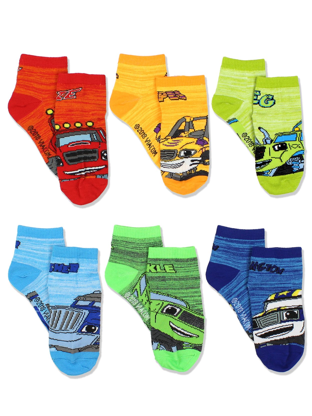 Nickelodeon Blaze and the Monster Machines Toddler Boys 6 pack Socks (Medium (6-8), Multi)