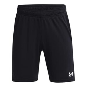 under armour boys' golazo 3.0 shorts, black (001)/white, youth large