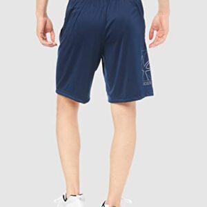 Under Armour Men's Tech Boxed Logo Shorts, Academy (408)/Quirky Lime, Large