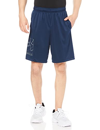 Under Armour Men's Tech Boxed Logo Shorts, Academy (408)/Quirky Lime, Large