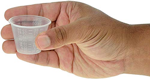 [500 Count - 1 oz.] Perfect Stix Disposable Graduated Plastic Medicine Cups - 1 Ounce Cups with Measurements, Dosage Measure-for Mixed Pills, Medication Measuring, Resin Mixing, Mouthwash