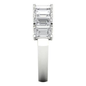 Clara Pucci 2.61 Carat Emerald Cut Clear Simulated Diamond 14k White Gold Eternity Wedding Engagement Promise Anniversary Band - Size 8