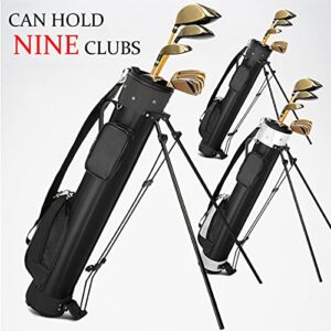 Golf Stand Bag for Men & Women,Easy to Carry & Durable Pitch Golf Bags Sunday Golf Bag Ideal for Golf Course & Travel,Lightweight and Waterproof Black (Black)