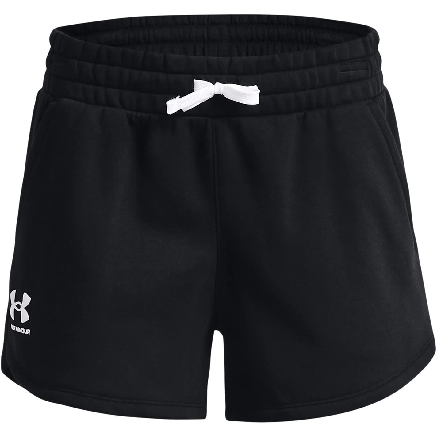 Under Armour Women's Rival Fleece Shorts, Black (001)/White, Large