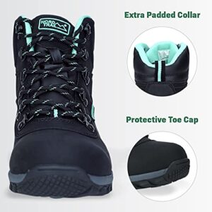 Nord Trail Edge Hiking Boots for Women - Black & Mint Waterproof Shoes - 9.5