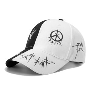 slvoefi unisex graffiti baseball cap，dad hats，hip hop style trucker hat,black white fashion hat for men's women adjustable baseball caps (black and white)