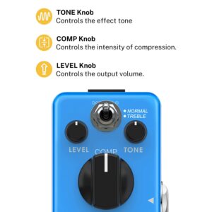 Donner Compressor Pedal and Guitar Power Supply 10 Isolated DC Output for 9V/12V/18V Effect Pedal