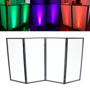 Sardoxx DJ Facade DJ Booth White&Black w/Carry Bag Portable DJ Event Facade Foldable Cover Screen Front Board Video Light Projector Display Scrim Panel