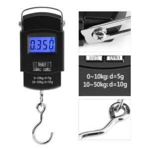 Hanging Weight Scale, Digital Luggage Scale Fishing Scale110lbs Electronic Mini Pocket with Backlight LCD Display, Balance Digital Fishing Hanging Hook Scale for Hunting Outdoor Fishing Farm Luggage