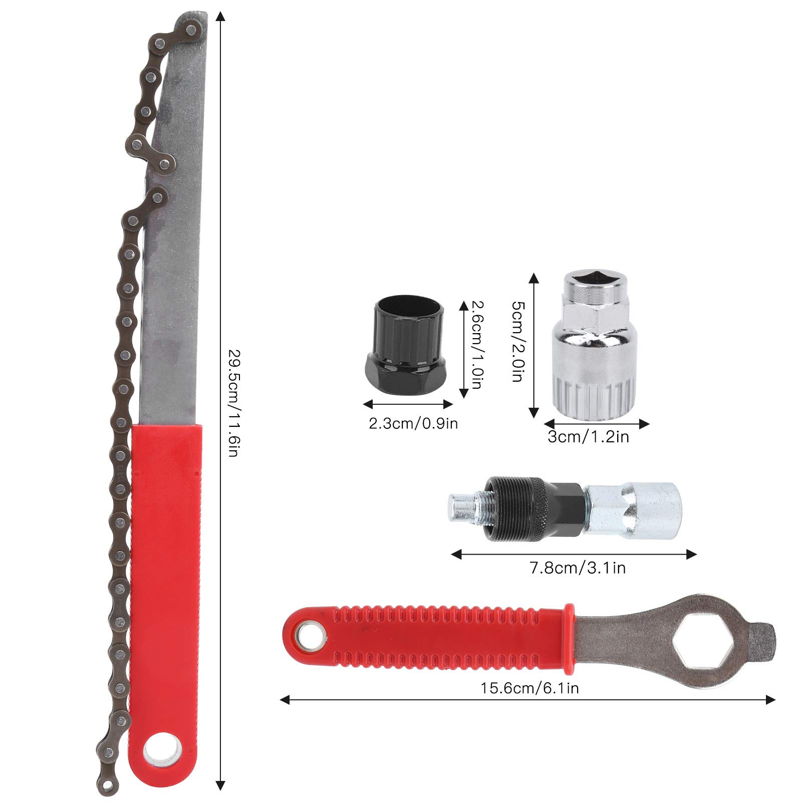 Demeras Bicycle Repair Wrench Tool Kits Installation Remove Outdoor Cycling Maintenance Carbon Steel Cassette Tools Set for Road Mountain Bikes