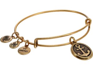 alex and ani path of symbols expandable bangle for women, anchor charm, rafaelian gold finish, 2 to 3.5 in, one size (a21ebanchrg)