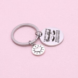 Nothers ASANHAO Beautician Gift Beauty Salon Jewelry Beautician Appreciation Gift Eyelash Keychain makeup Artists Jewelry Lash Girl Gift Beautician Keychain