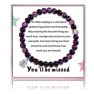 ladybug coworker bracelet - good luck farewell gift for women and men