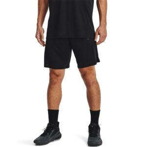 under armour men's baseline basketball 10-inch shorts, black (001)/white, large