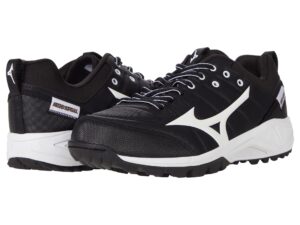 mizuno womens mizuno ambition 2 all surface low turf shoe, black/white, 9 us