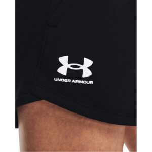 Under Armour Women's Rival Fleece Shorts, Black (001)/White, Large