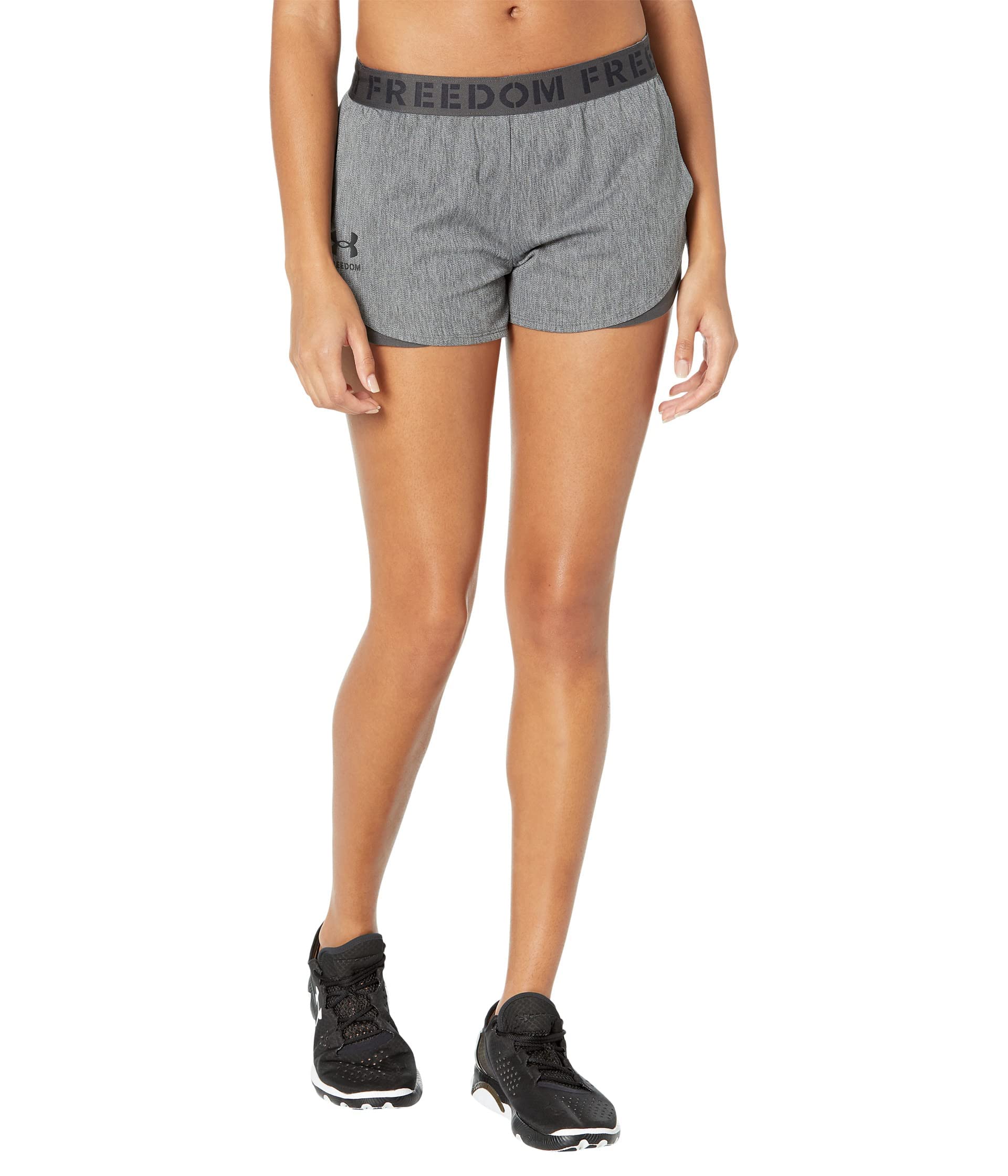 Under Armour Womens New Freedom Playup Shorts, Jet Gray/Black, Large US