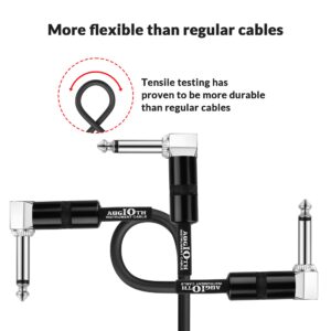 Augioth 12 Inch Guitar Patch Cable 30 CM Performance Guitar Effect Pedal Cables Straight to Angled 2Pack