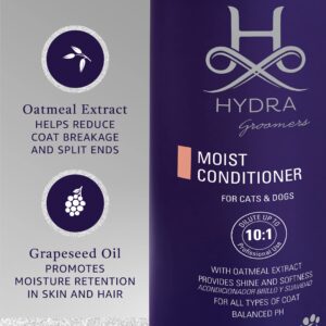 Hydra Professional Moisturizing Dog Conditioner, Oatmeal Hair Conditioner for Dogs and Cats, Suitable for All Breeds and Coat Types, Promotes Shine