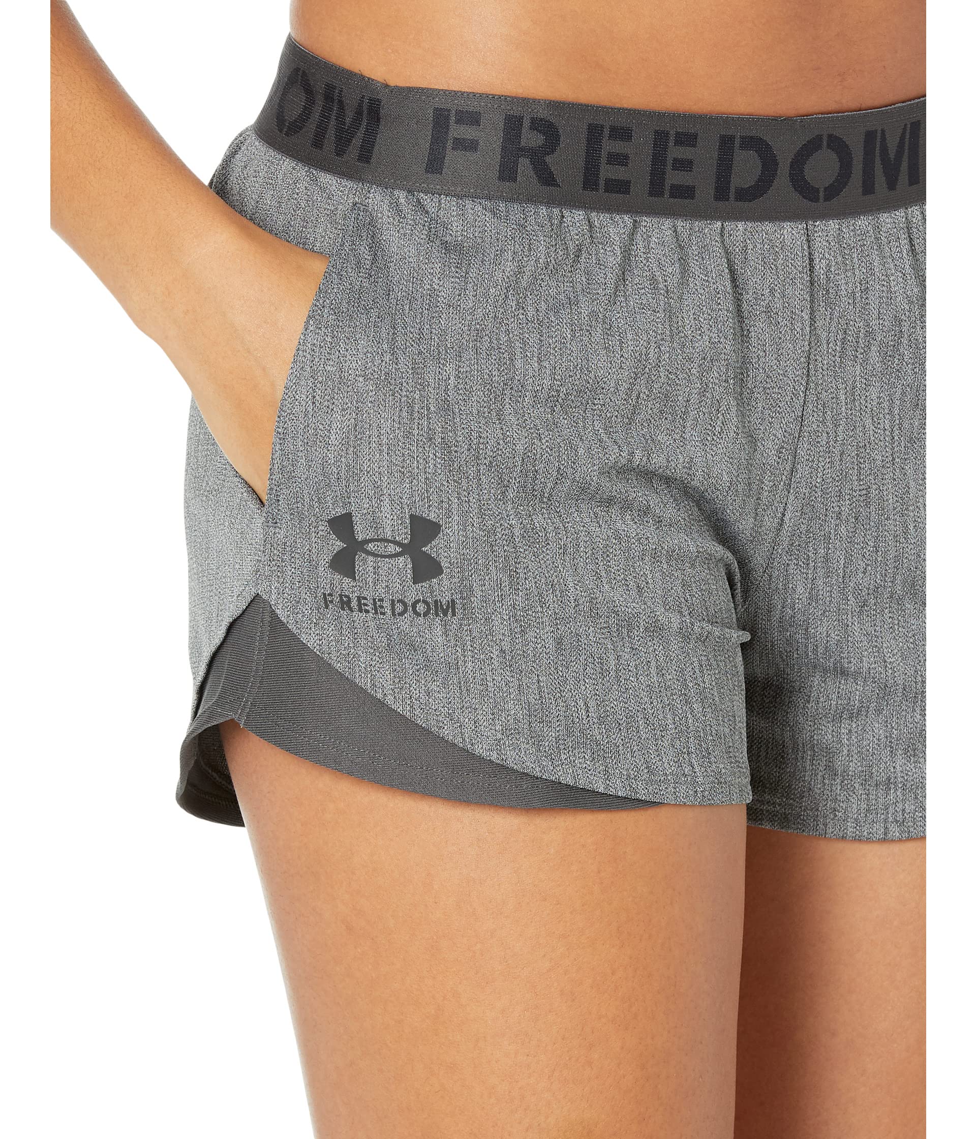 Under Armour Womens New Freedom Playup Shorts, Jet Gray/Black, Large US