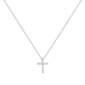 blbljery small cross necklaces for women simulated diamond cross pendant dainty cubic zirconia silver